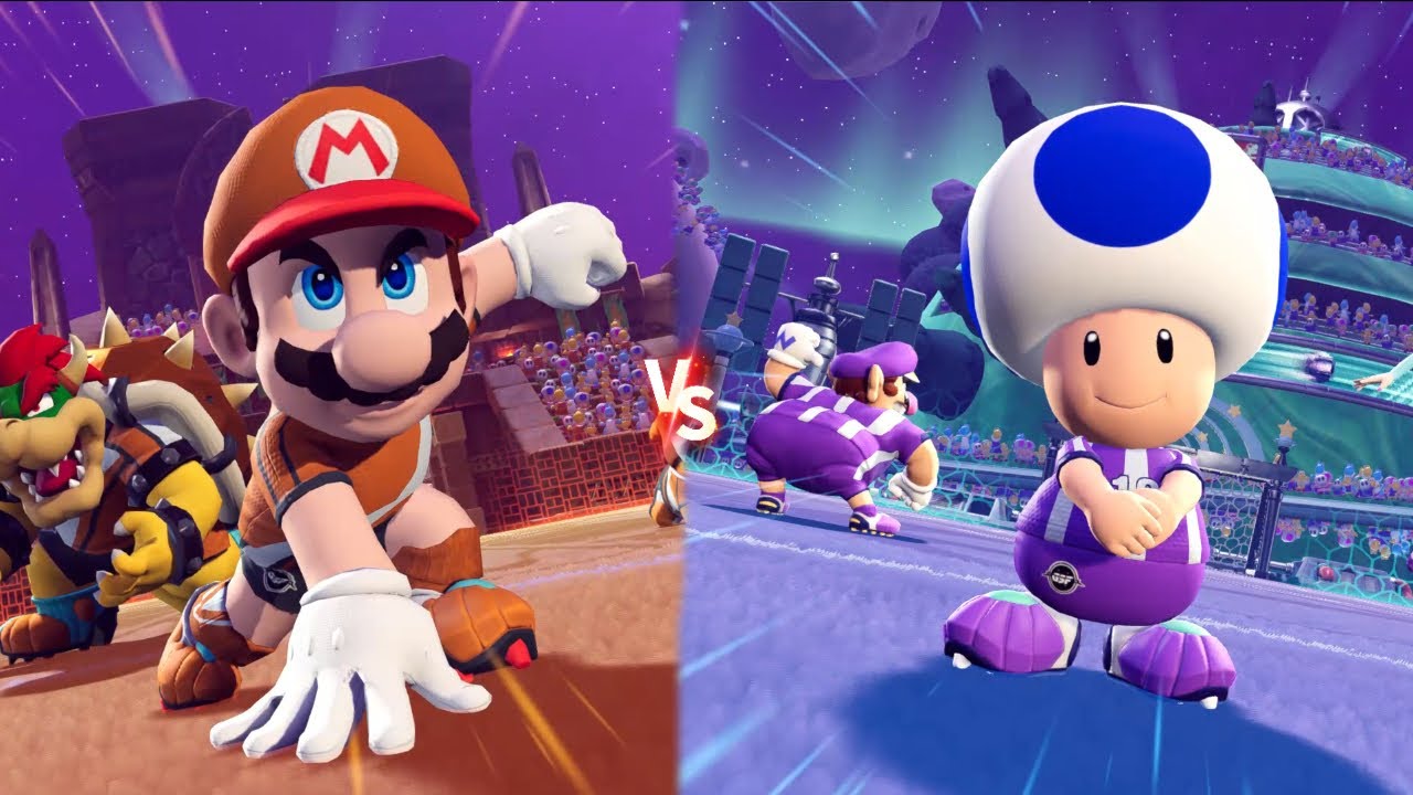 Mario Strikers Battle League | Mario Vs Toad - YouTube