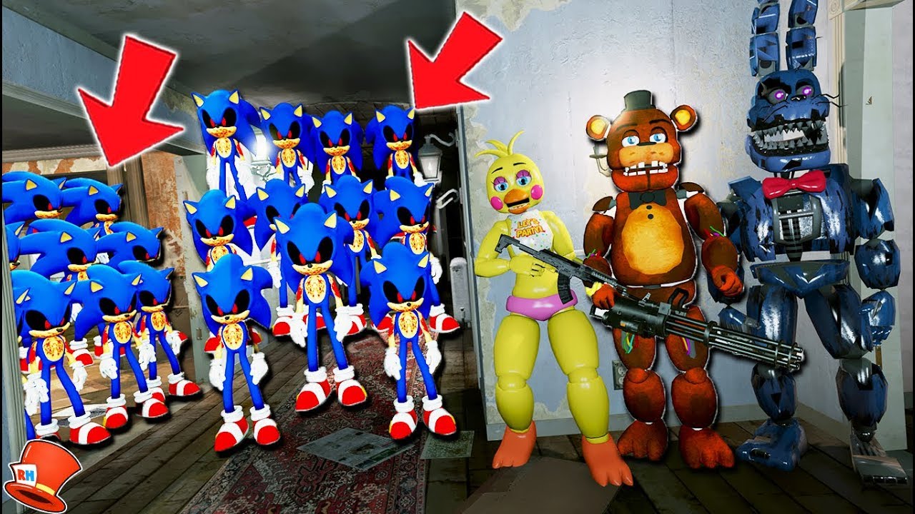 SONIC.EXE ARMY BROKE INTO FREDDY'S HOUSE! (GTA 5 Mods FNAF RedHatter ...