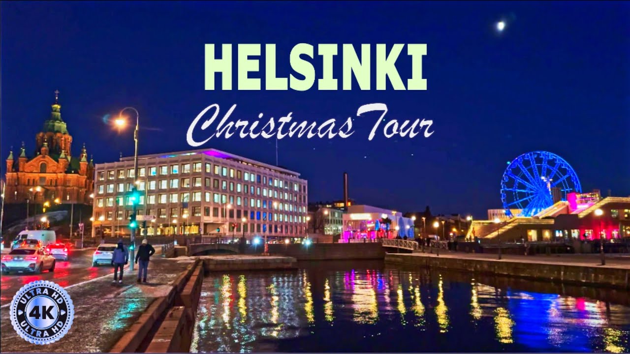 Winter walk around the Finnish Сapital at sunset: Helsinki Christmas ...