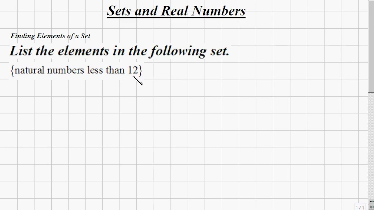 Elementary Algebra - Finding Elements of a Set - YouTube