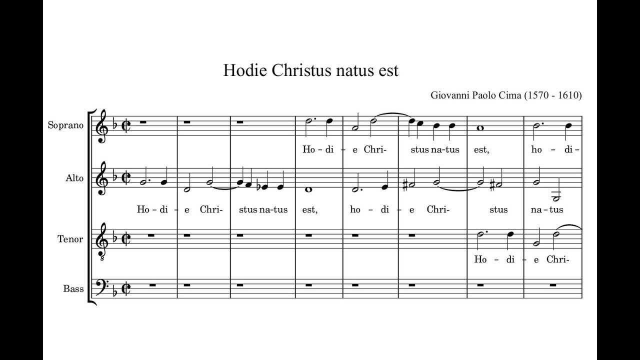 Cima, Giovanni Paolo (1598 -1622) Hodie Christus Natus Est - YouTube