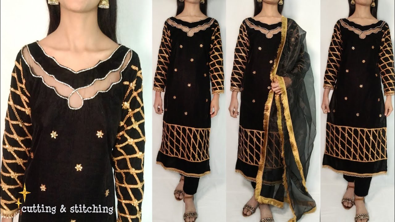 Most Elegant Neck Design of 2024 cutting & stitching/hand embroidery ...