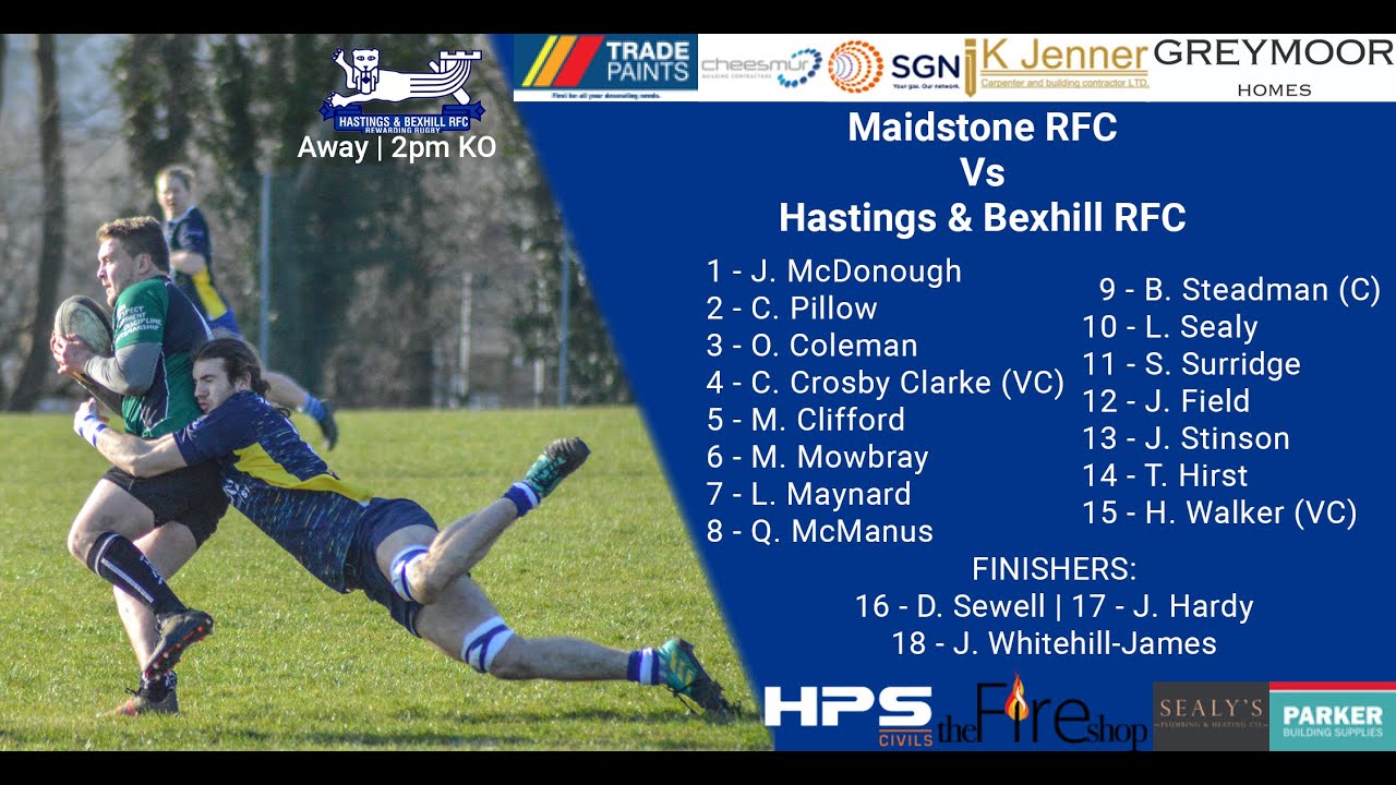 Maidstone RFC Vs Hastings & Bexhill RFC (28/1/23) - YouTube