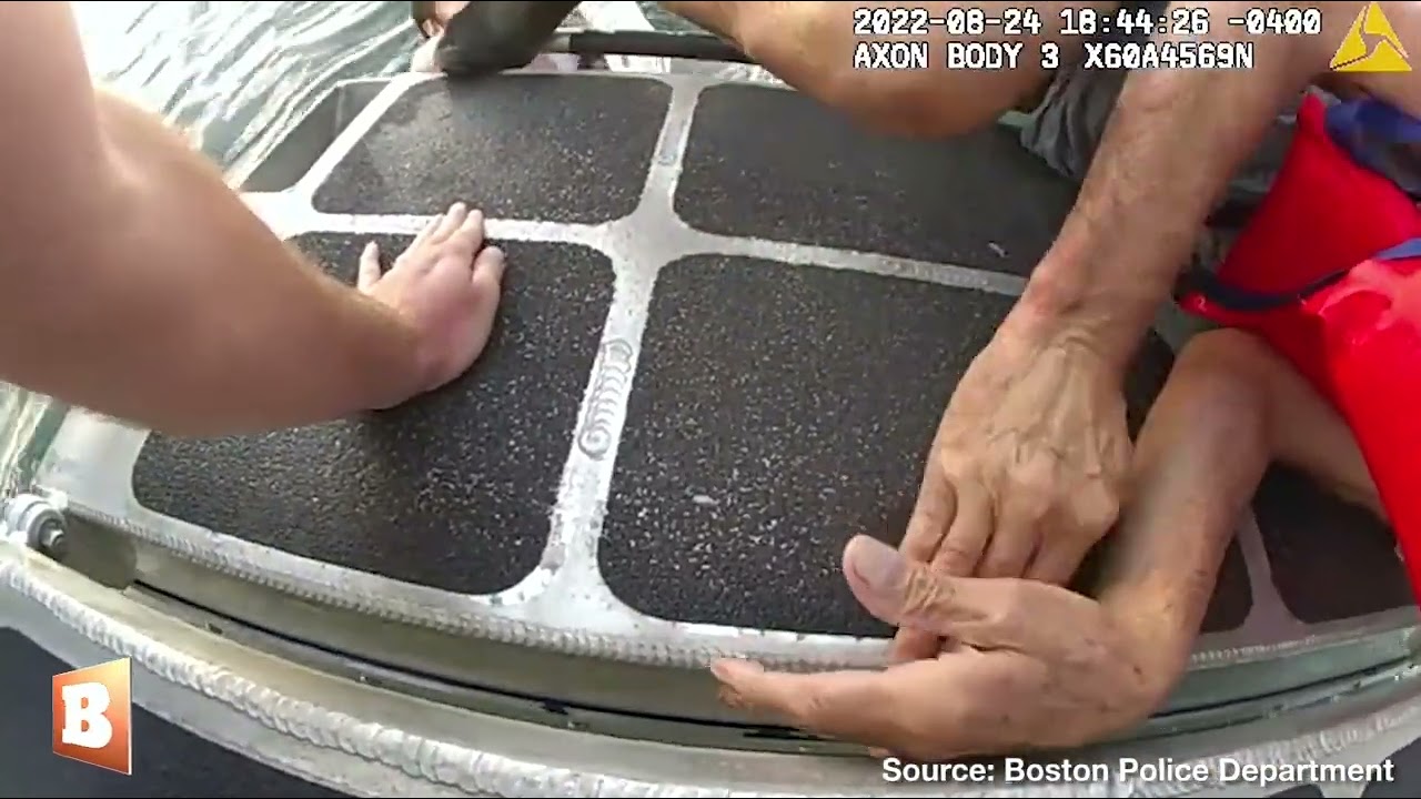 Boston Police Save Father and Son Floating on Cooler after Boat Sinks ...