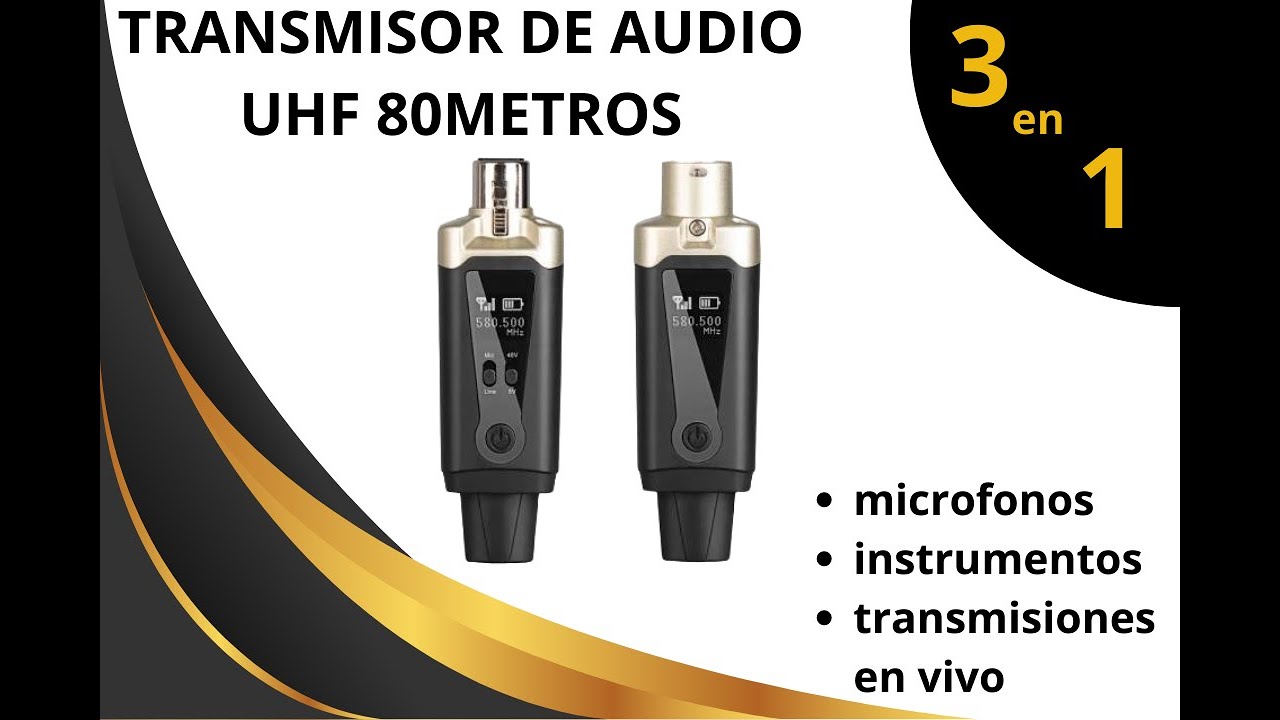 TRANSMISOR DE AUDIO UHF DE 100 METROS - YouTube