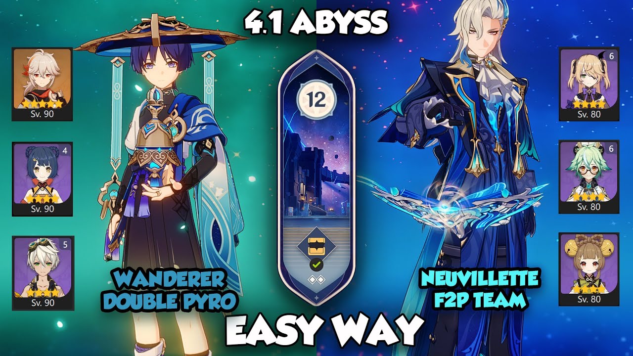 C0 Wanderer Double Pyro & C0 Neuvillette F2P Team | NEW Spiral Abyss 4. ...
