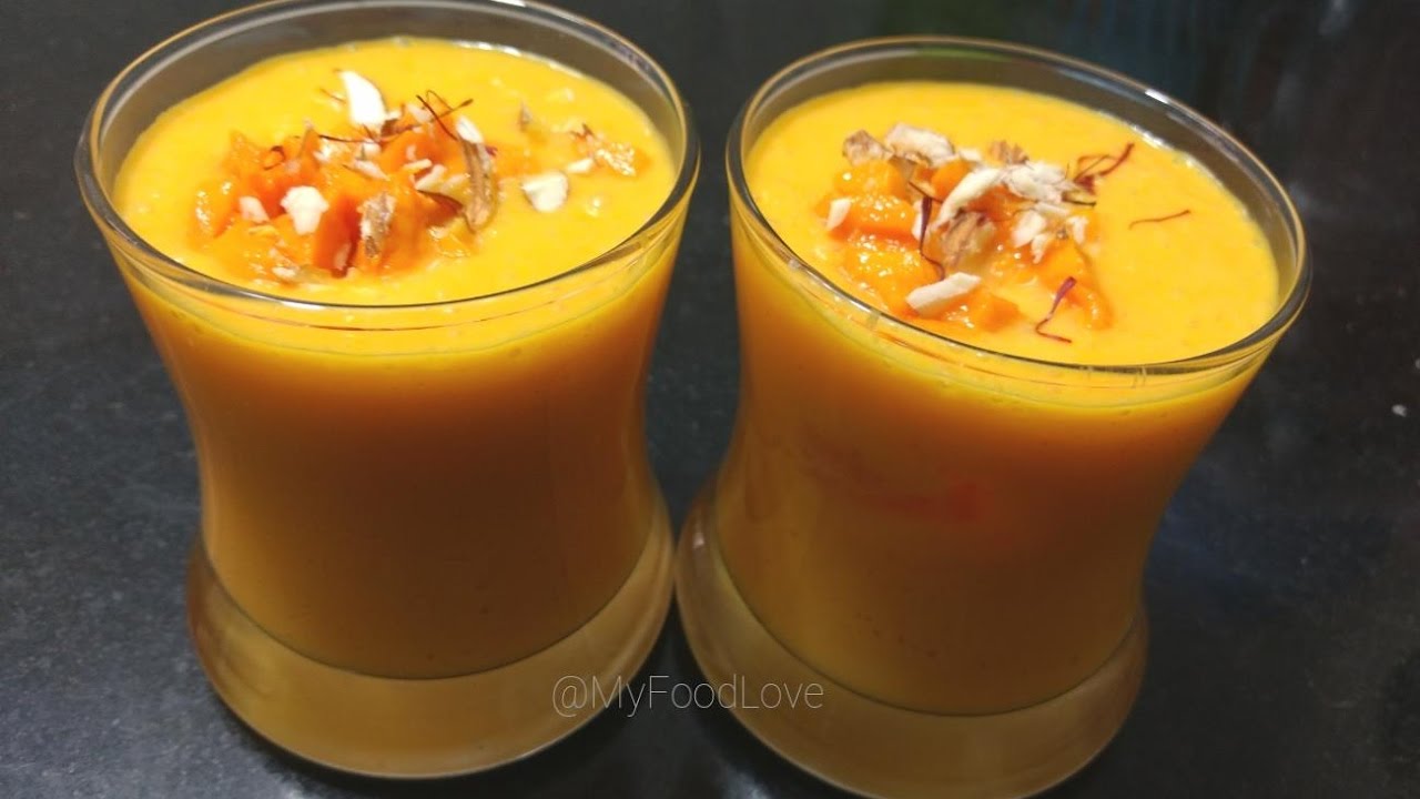 Mango Milkshake | Mango Thick Shake | मैंगो मिल्क शेक | MyFoodLove ...