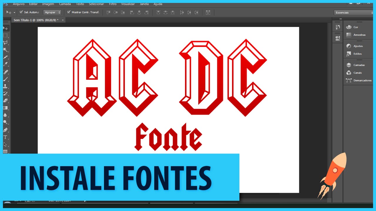 Como Colocar Fontes no Photoshop CC - YouTube
