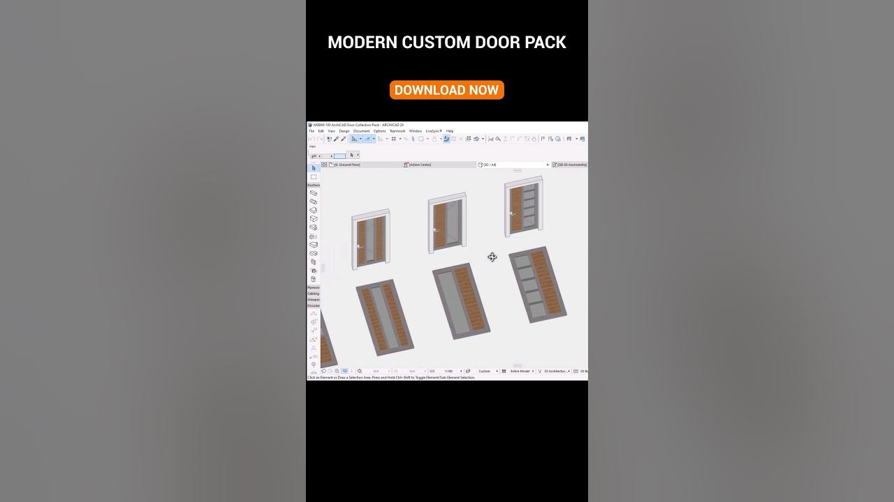Modern Custom Archicad Door Pack #architecture #design #architect #Archicad #tutorial - YouTube
