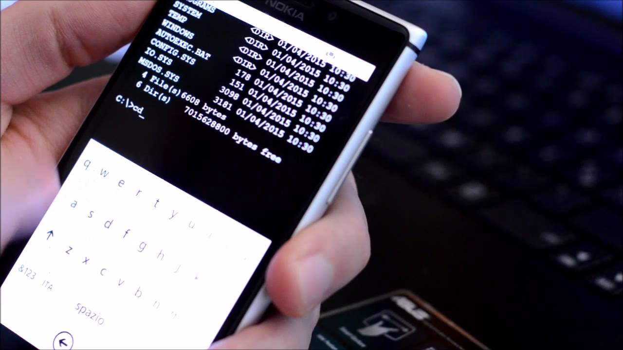 MS-DOS Mobile su Lumia 925 - YouTube