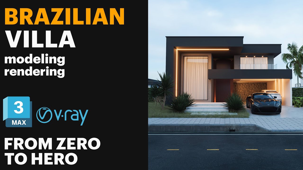 3Ds max TUTORIAL: Brazilian villa modeling and rendering in 3dsmax | for Intermediate - YouTube