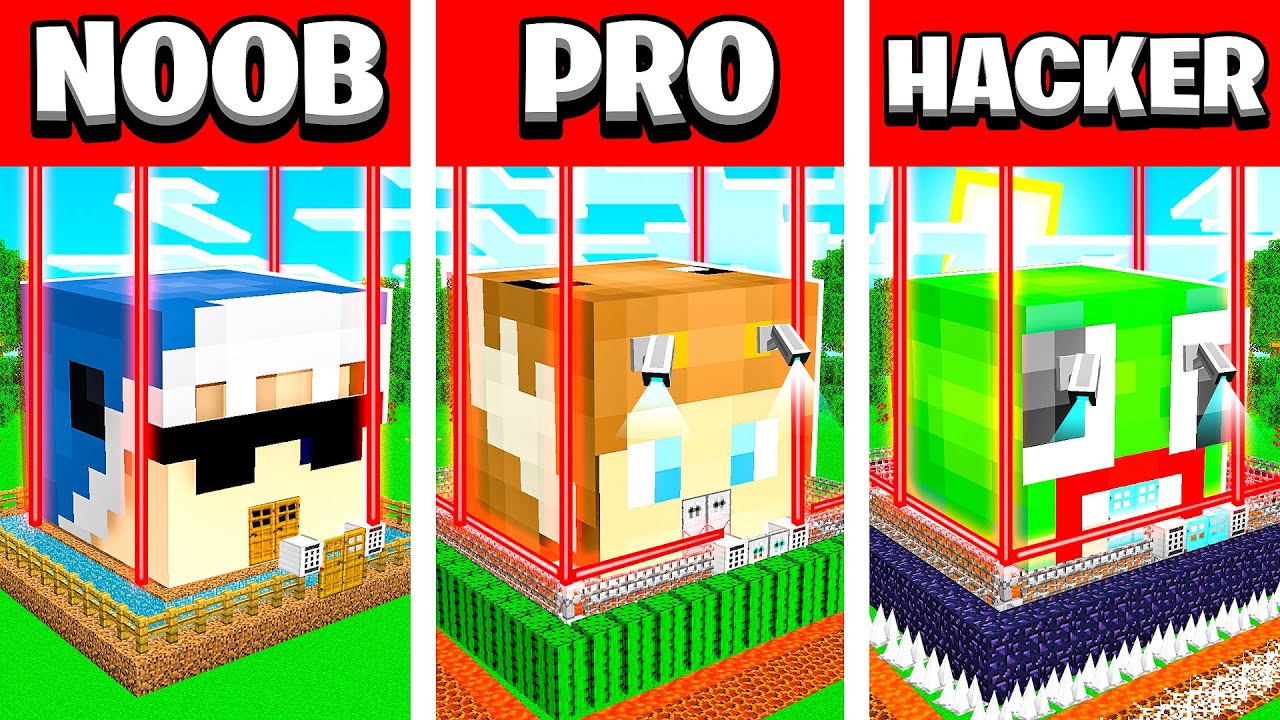 NOOB vs PRO vs HACKER MINECRAFT HOUSE BATTLE! (Build Challenge with ...