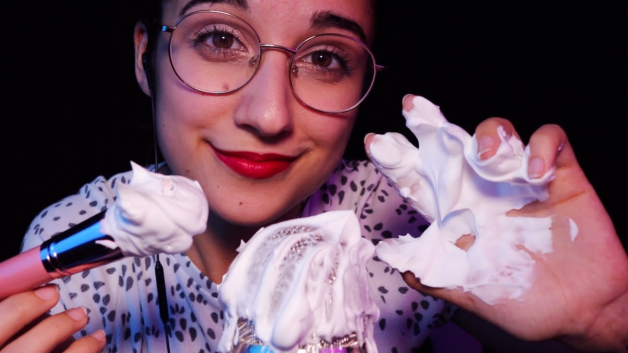 [ASMR] Shaving Cream on Microphone | Espuma no Microfone (No Talking ...