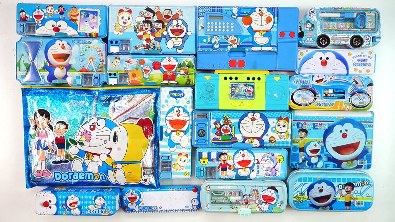 Doraemon Stationery Collection From The Box, Pencil Case, Watch, Eraser ...