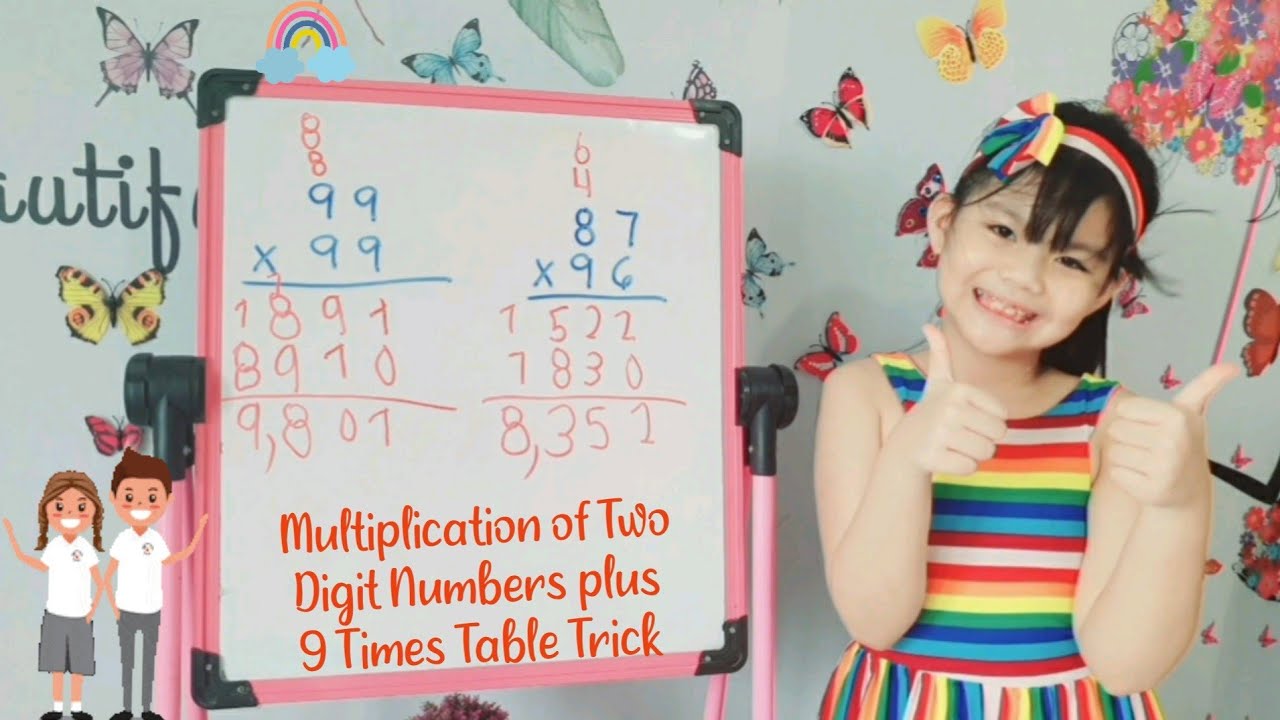Learn Multiplication of Two Digit Numbers | 9 Times Table Trick - Part1 ...