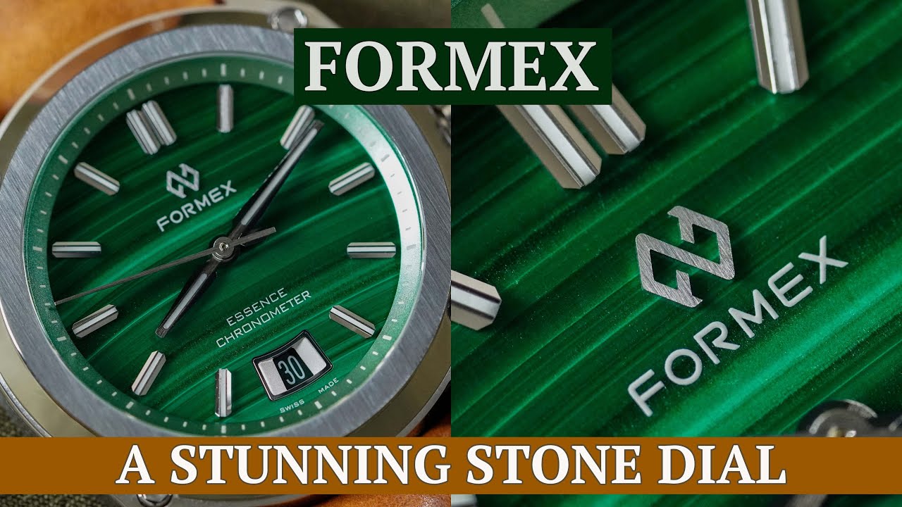 A stunning natural stone dial from Formex - Essence 39 Malachite Dial Special Edition - YouTube