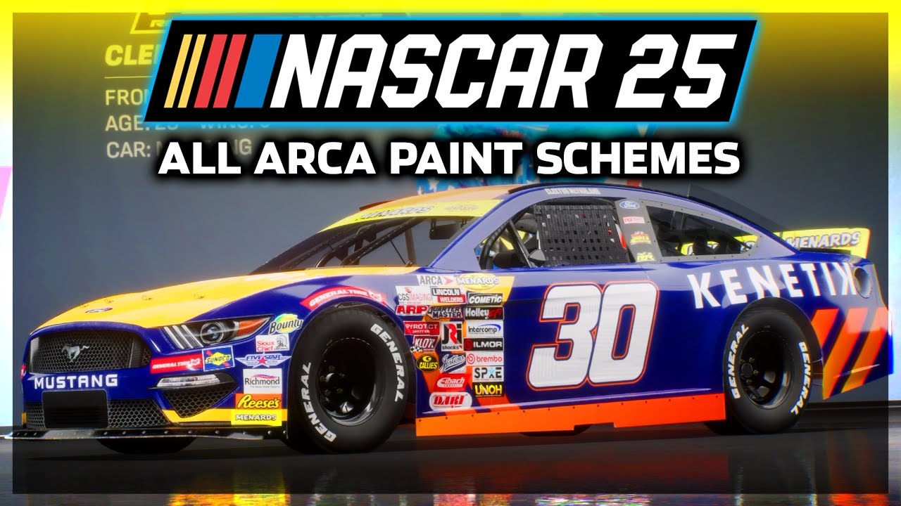 All NASCAR 25 Paint Schemes: ARCA Menards Series (Gold Edition + DLC ...