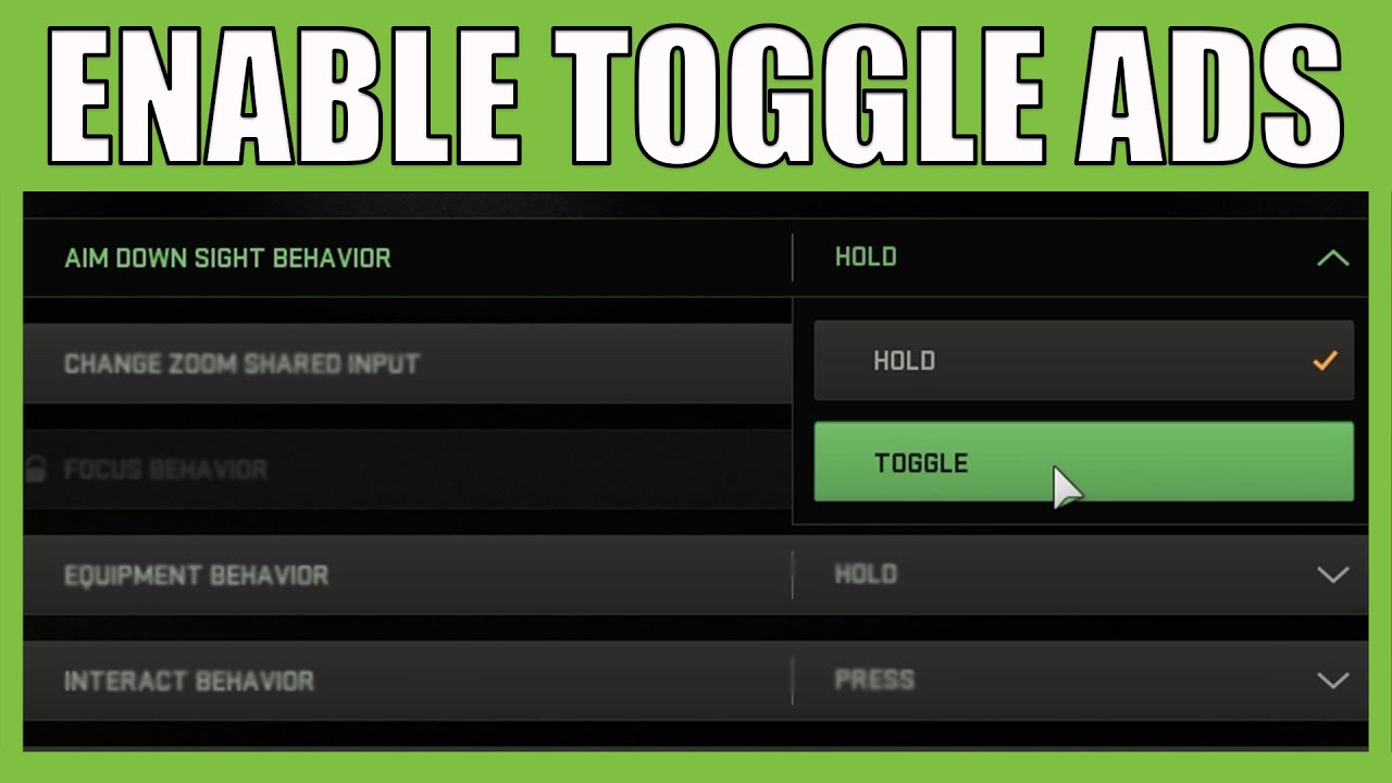 How To Enable Toggle ADS (Aim Down Sight) Call Of Duty Modern Warfare 2 ...