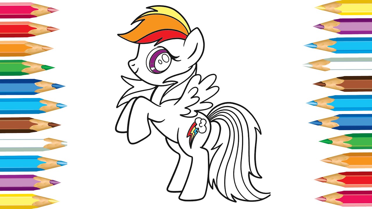 Rainbow Dash My Little Pony Coloring Pages | How to color Rainbow Dash - YouTube