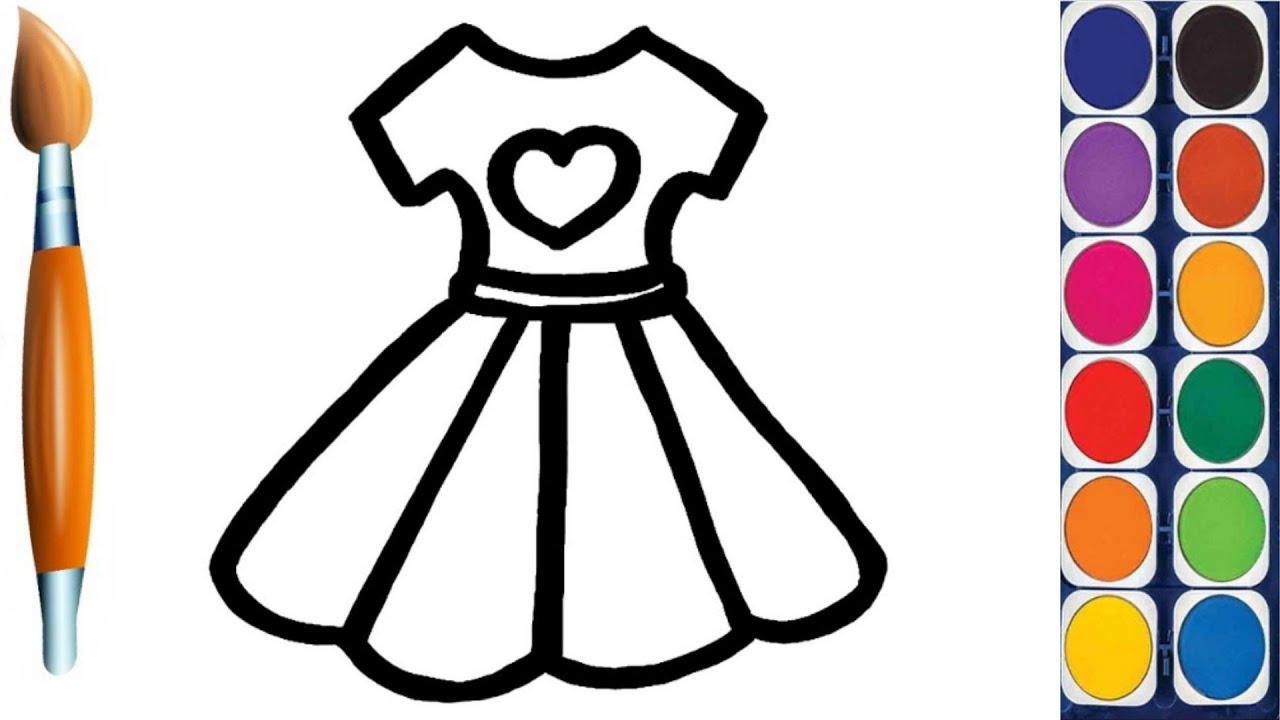 How to Draw dress | Dress Colouring Page | Learn to Draw | Step by Step ...