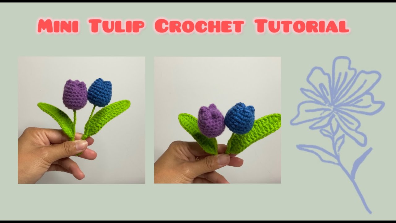 Mini Tulip Flower Crochet Tutorial | Thea DIY - YouTube
