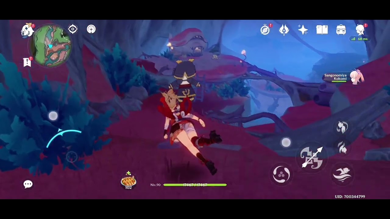 Yoimiya swim out water in Fontaine on Land, Genshin bug - YouTube