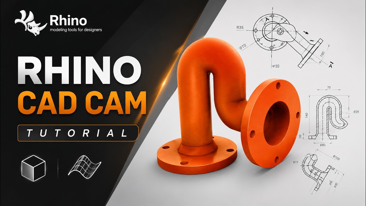 Rhino cad cam tutorial 003 - surface & solid - YouTube