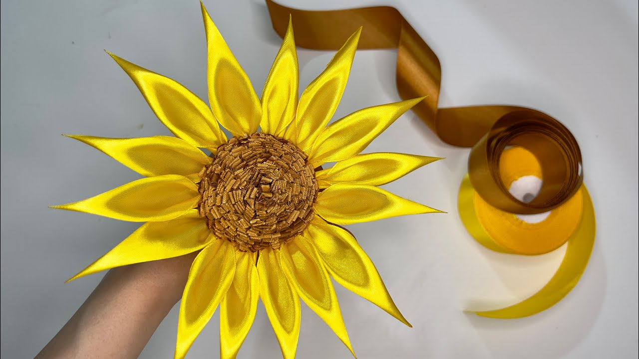 Easy DIY Satin Ribbon Sunflower Tutorial : How to Make a Forever ...
