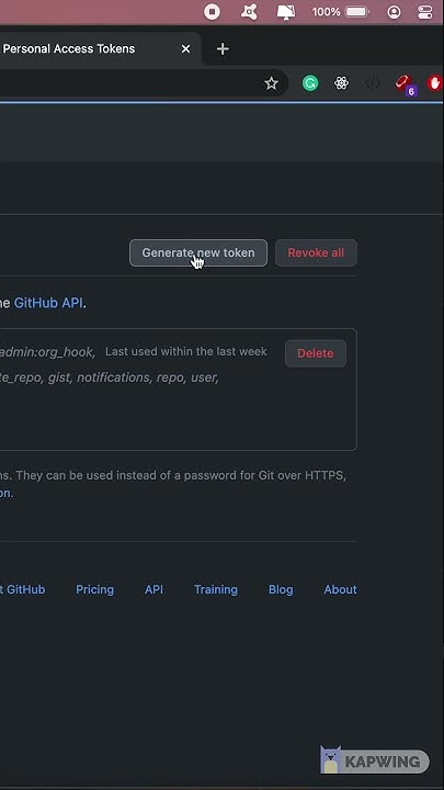 Generating GitHub authorisation token - YouTube