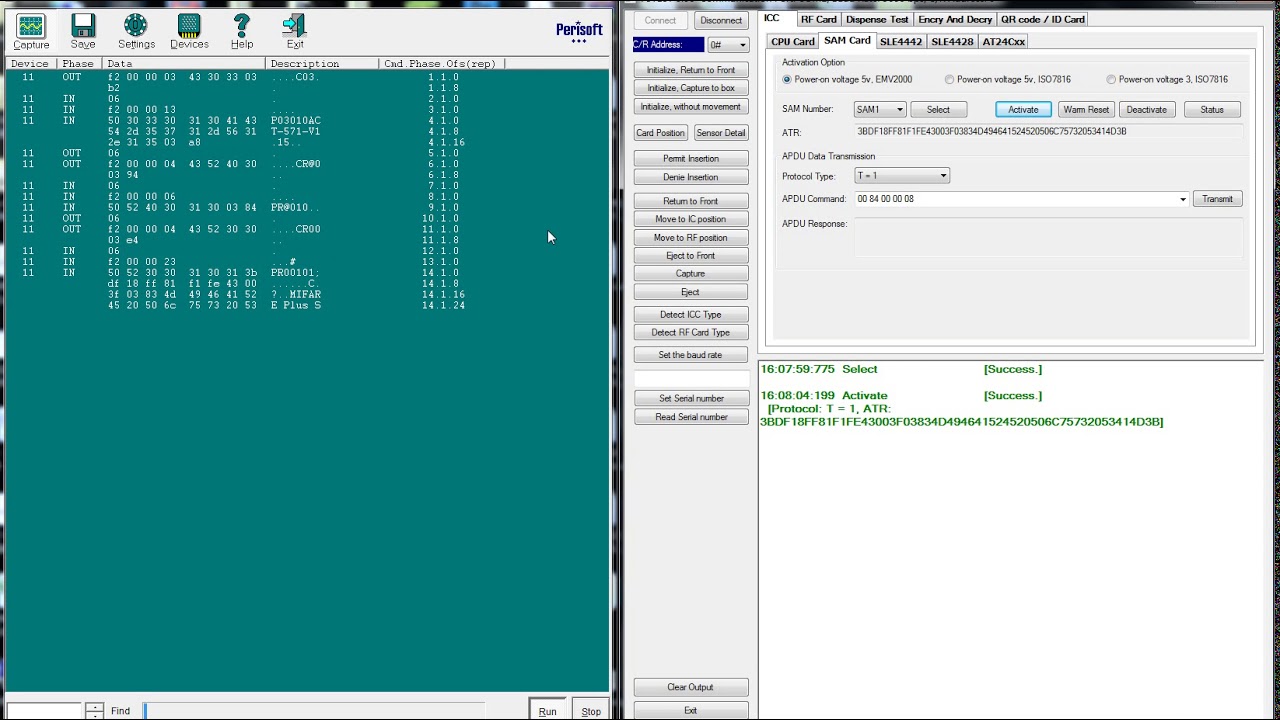 Mifare SAM AV2 card Demo operate. - YouTube