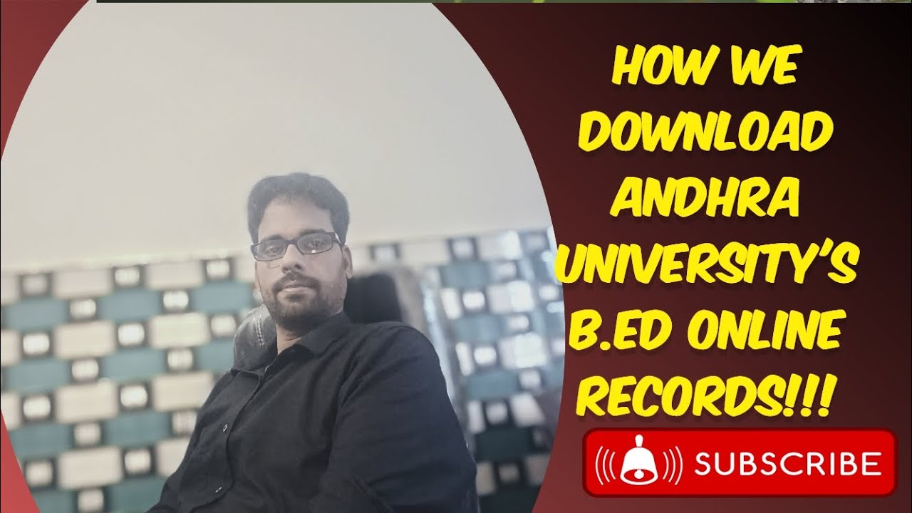 Andhra University 's B.Ed online records download process #jce # ...