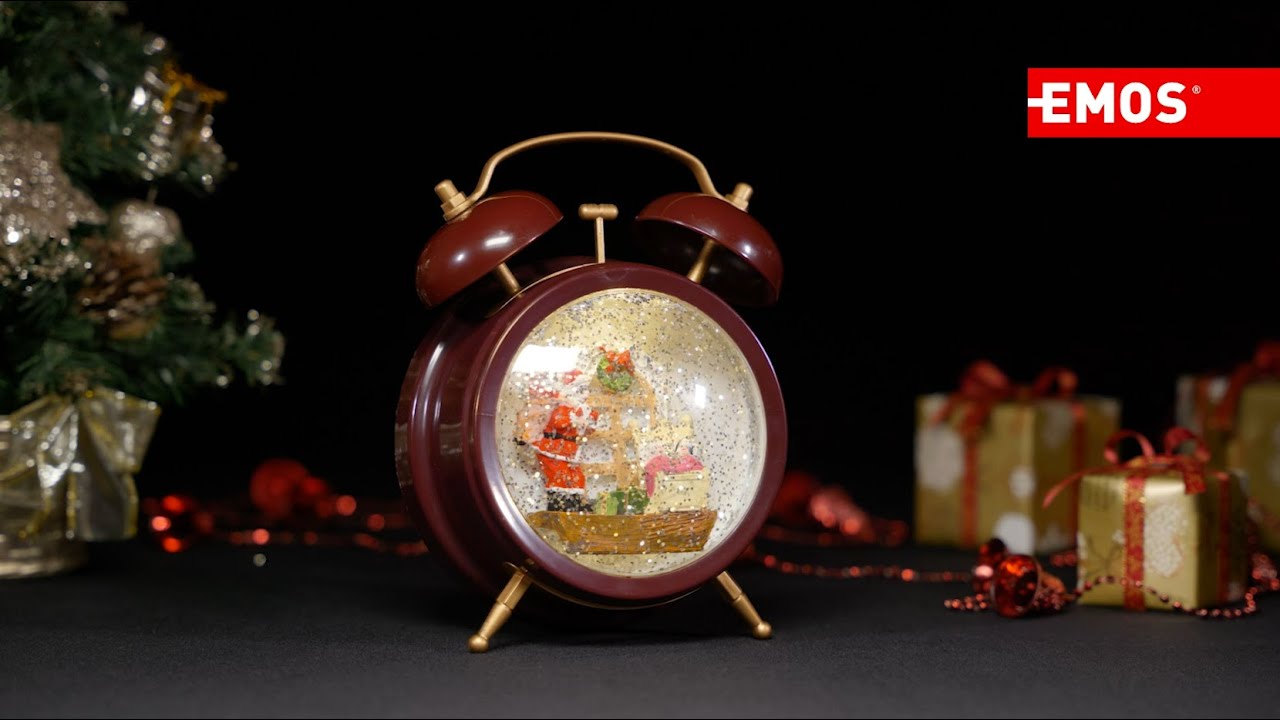 LED decoration – Christmas snow globe alarm clock | EMOS DCLW24 - YouTube