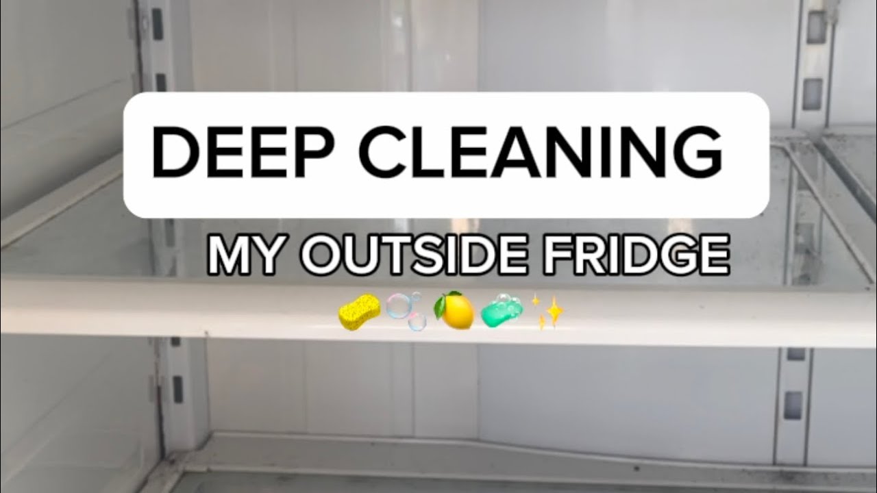 LONG OVERDUE. DEEP CLEANING MY OUTSIDE FRIDGE 🧼🫧 - YouTube