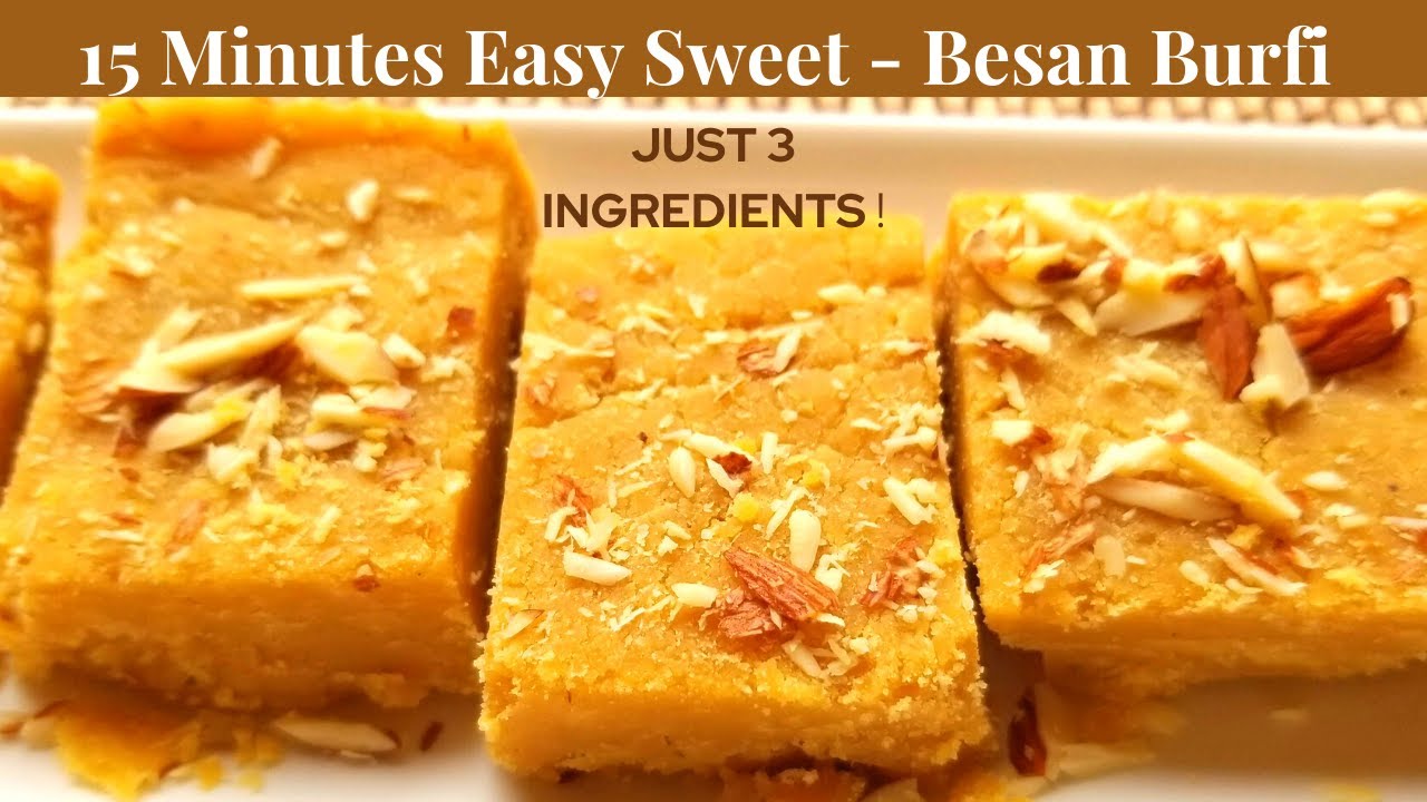 Besan Burfi recipe | 15 minutes Easy Diwali sweet recipe|Diwali sweets ...