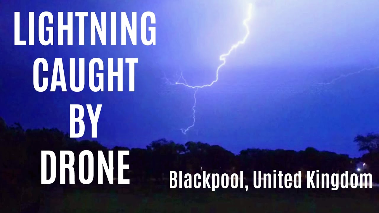 Lightning Filmed With Drone Stanley Park Blackpool - YouTube