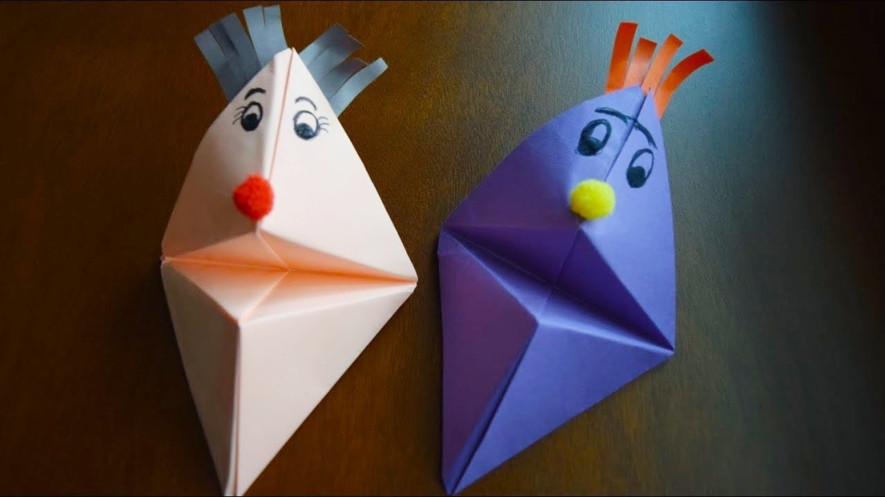 Hand Puppet | Origami Puppet | DIY Crafts for kids| Easy Paper Puppet ...