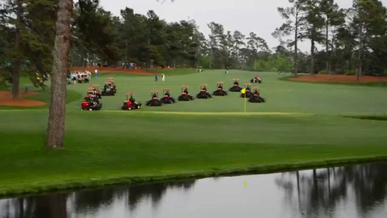 Masters Practice Round - Mowing #15 - YouTube
