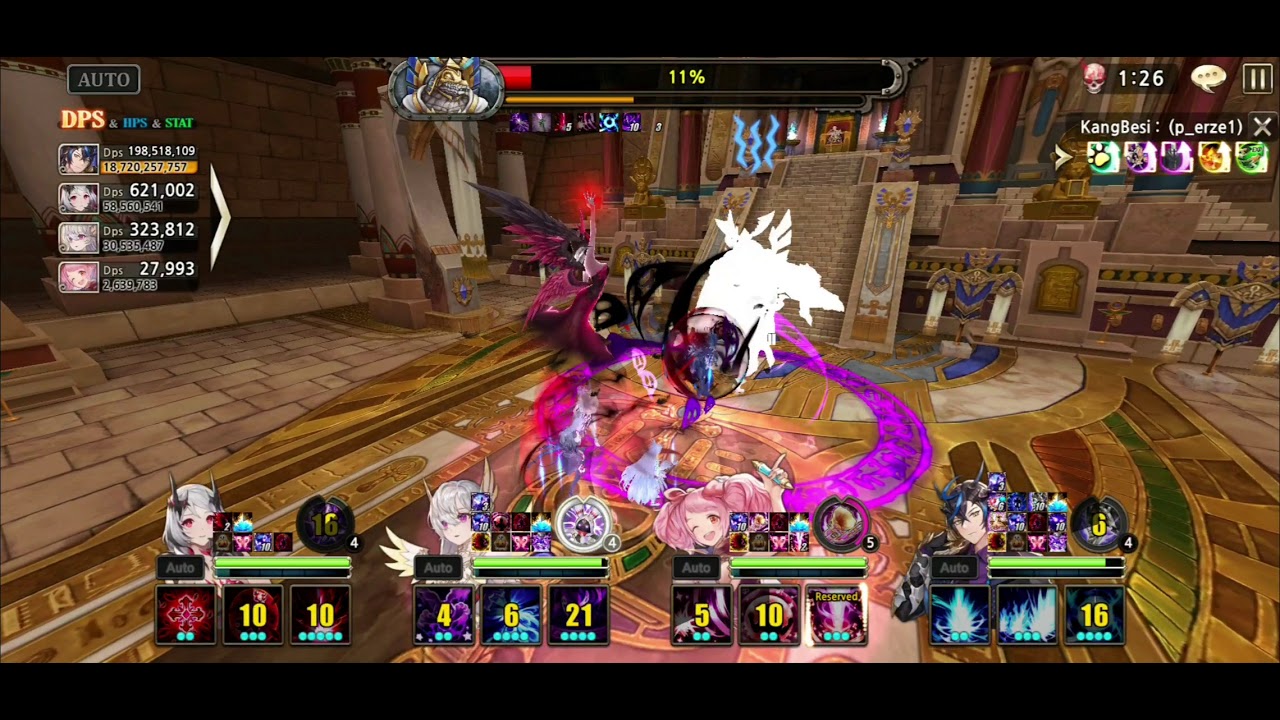 [King's Raid] [Trial of Flow 10] A1 Lucikiel defeat boss in 1min 40 sec ...