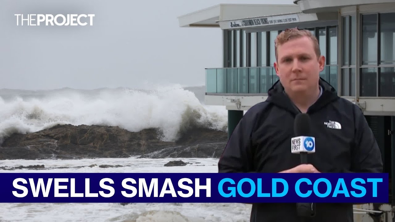 Huge Swell Hits Gold Coast Ahead Of Cyclone Alfred - YouTube