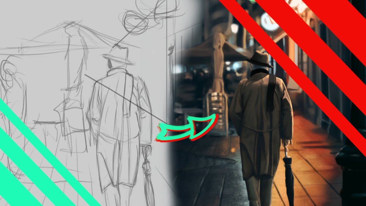 Night Scene Reference Study - Painting Process - YouTube