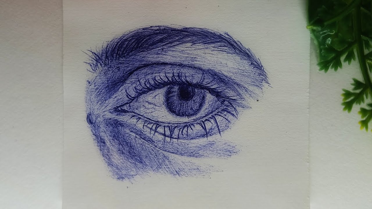 Pen Art Practice (Part 1), How I Draw an Eye, Time-lapse, Beginner ...