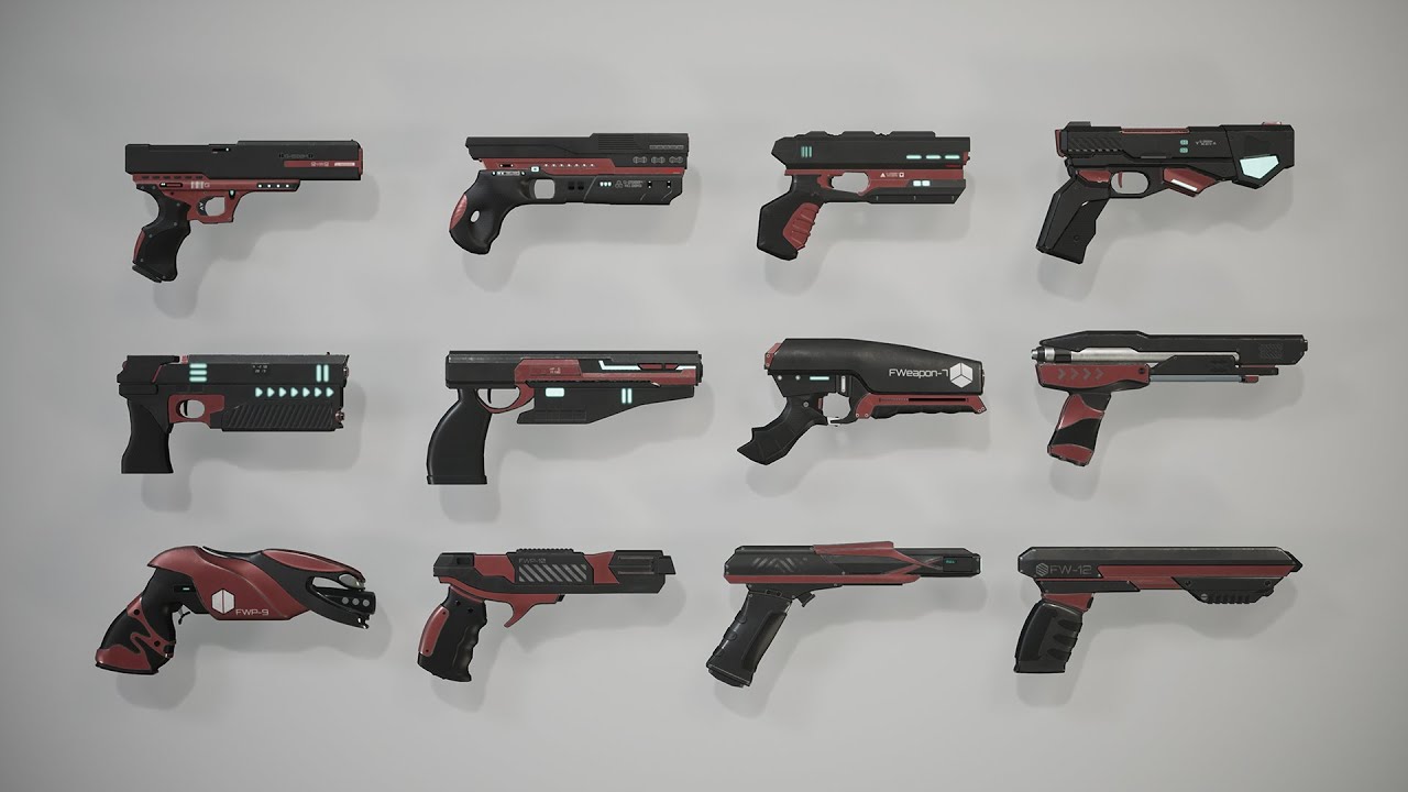 Futuristic Weapons Pack 2 Overview - YouTube