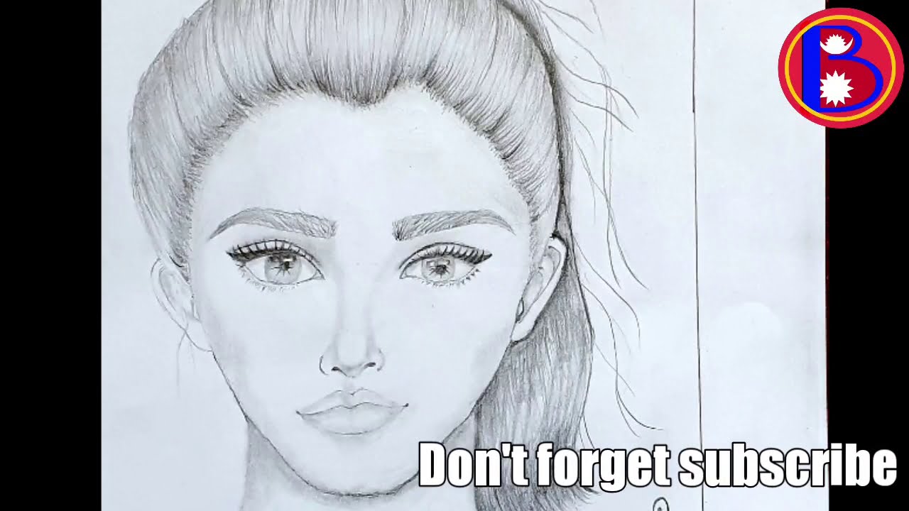 Emotional Drawing Beautiful Girl pencil sketch beginer - YouTube