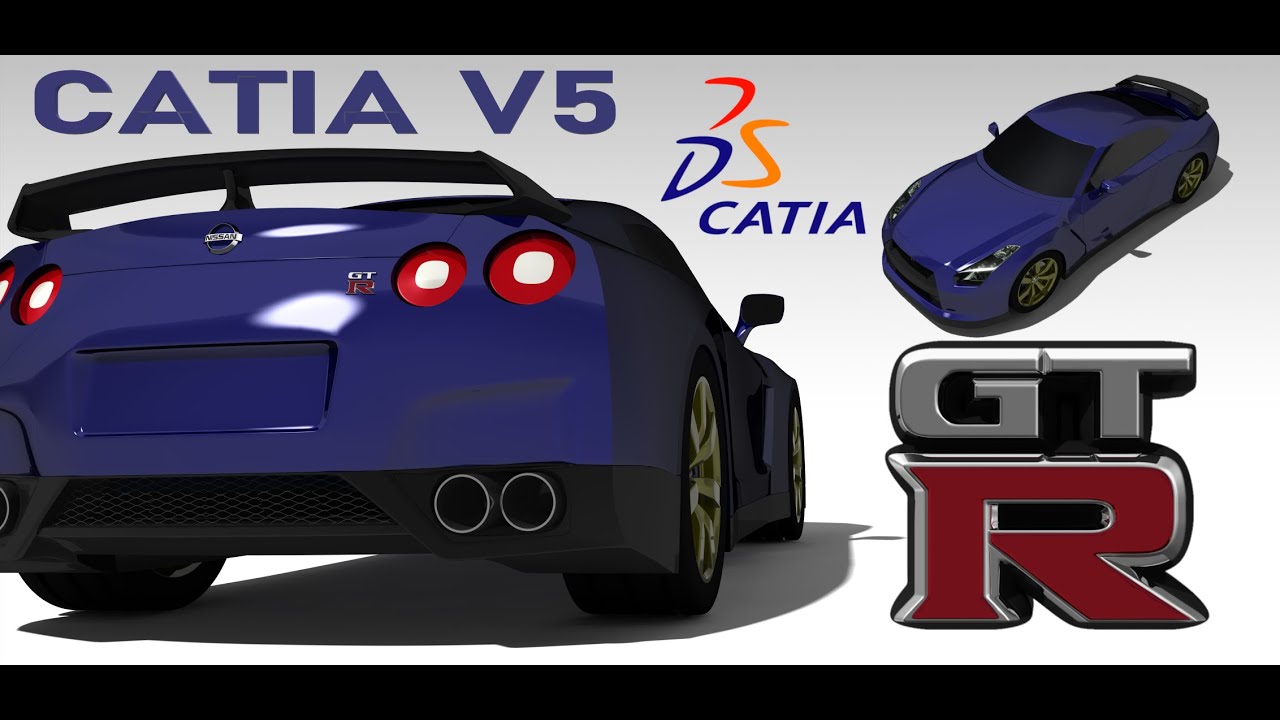 Vehicle Design in CATIA V5 | Nissan GTR-R35 | Car Design in CATIA V5R27 ...
