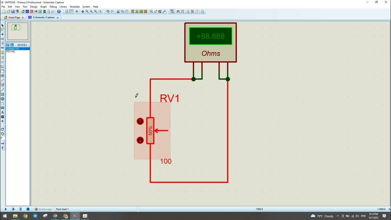 Potentiometer In Proteus 8 Professional Simulation Youtube