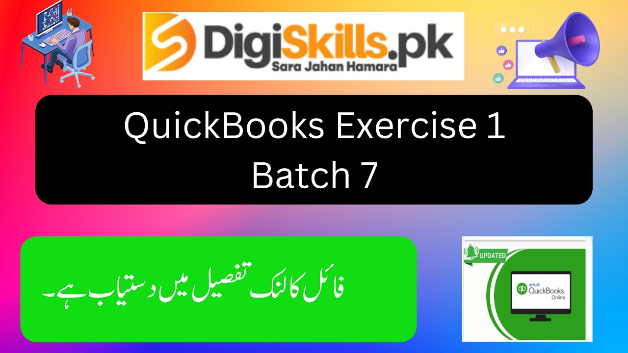QuickBooks Exercise 1 Batch 7 DigiSkills| how to create company set up ...