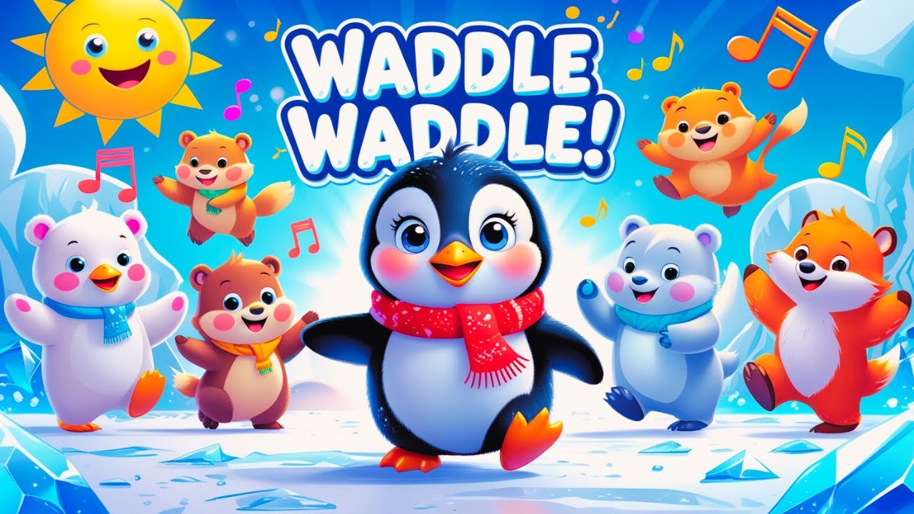Little Penguin Waddle Waddle Song 🐧 | Nursery Rhymes & Kids Songs - YouTube