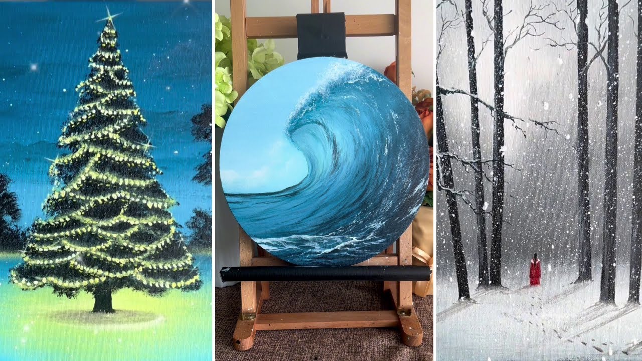 Beautiful Canvas Painting Ideas for for Beginners || Easy Acrylic ...