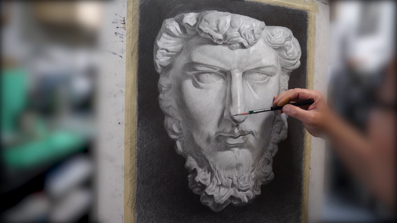 How to draw Face statue realistic drawing with pencil (7) - YouTube