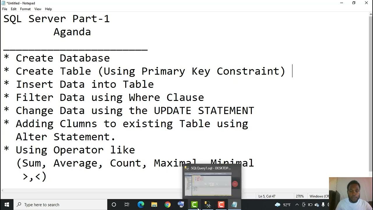 Learn Ms SQL Part-1 - YouTube